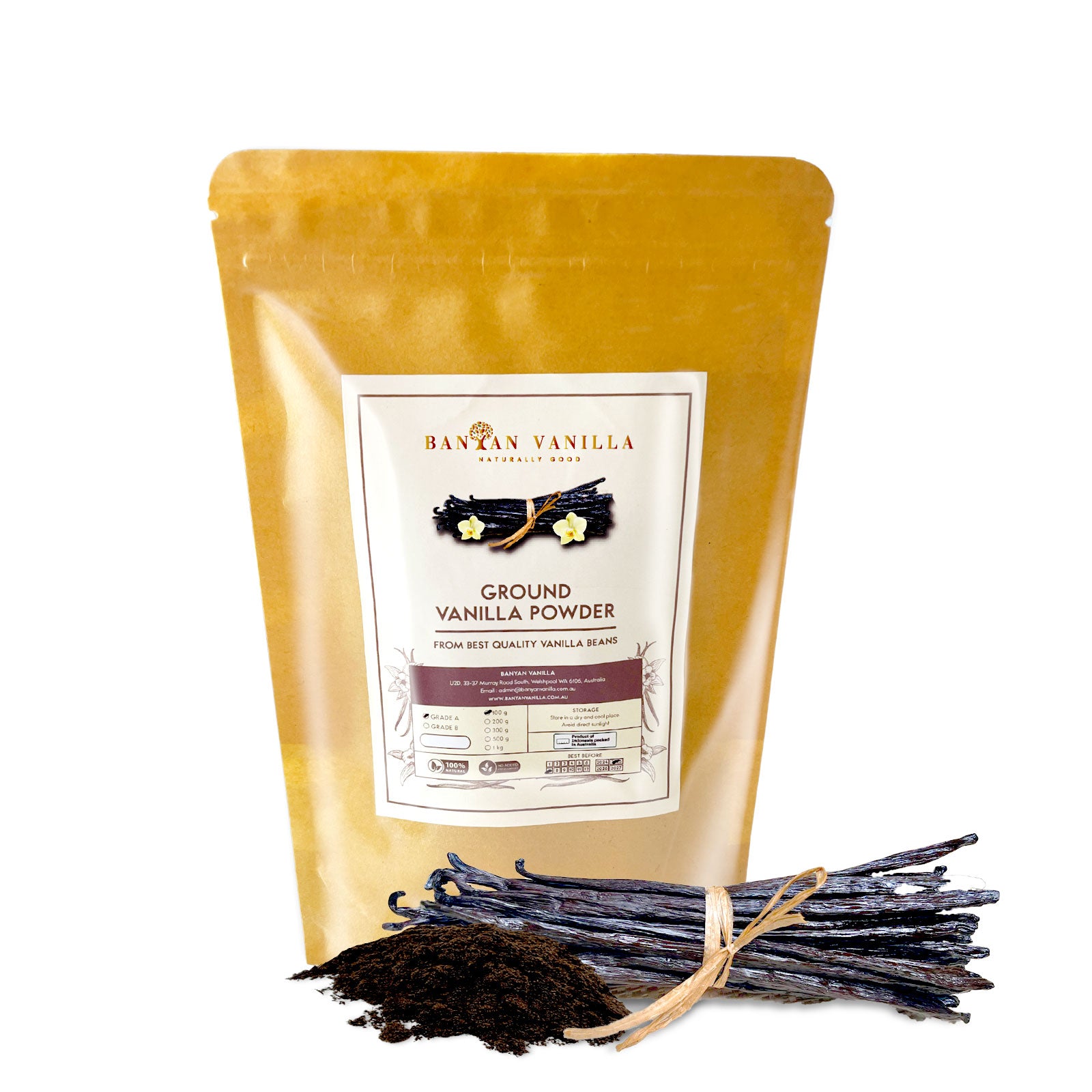 Premium Pure Ground Vanilla Powder with Authentic Vanilla Seeds - 100% ...